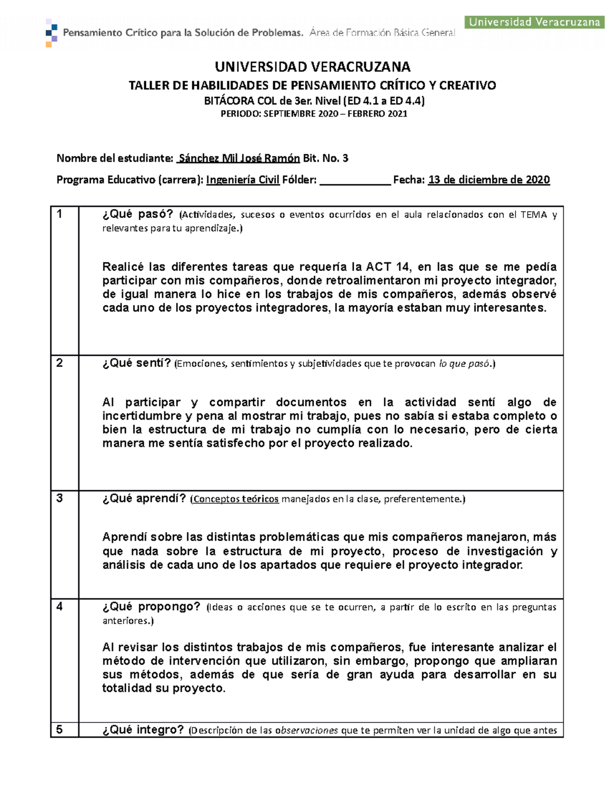 ED14c Sánchez JOSÉ - Bitácora COL, tercer nivel del proceso vivido ...