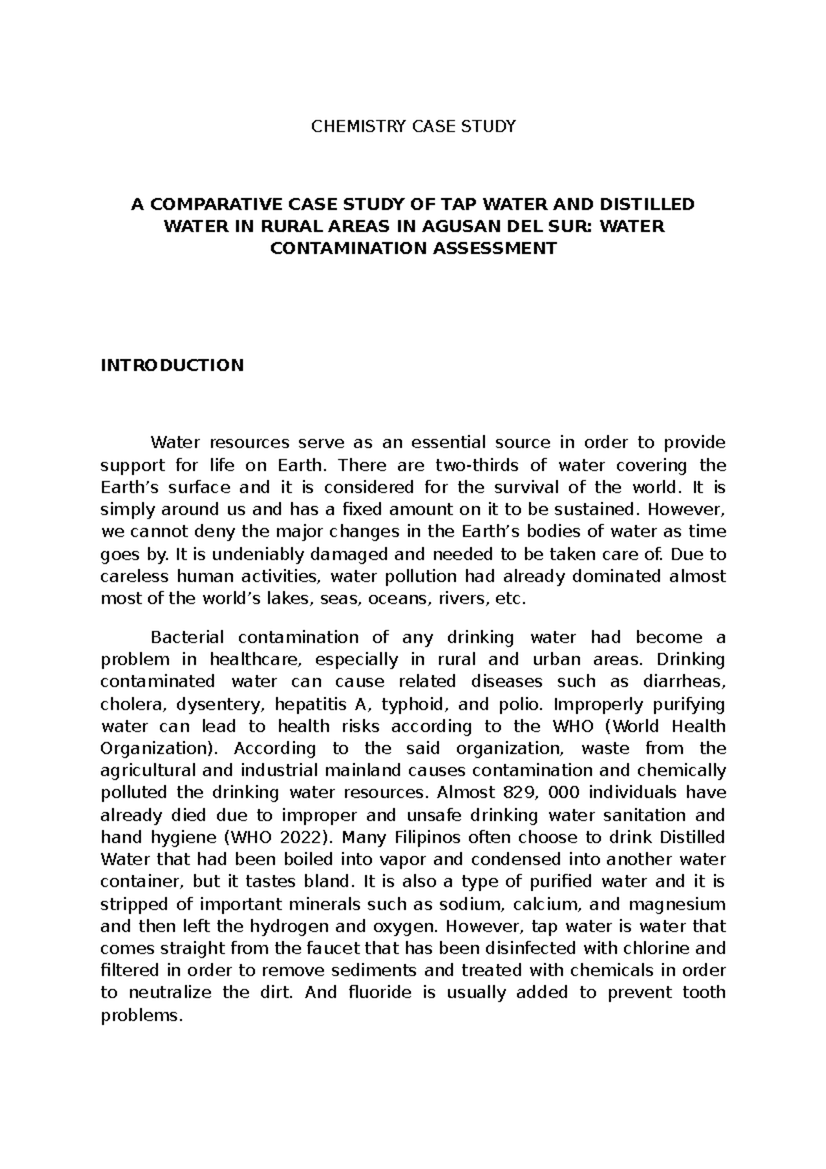 Case-study-chem - Chemistry Description Article - CHEMISTRY CASE STUDY ...