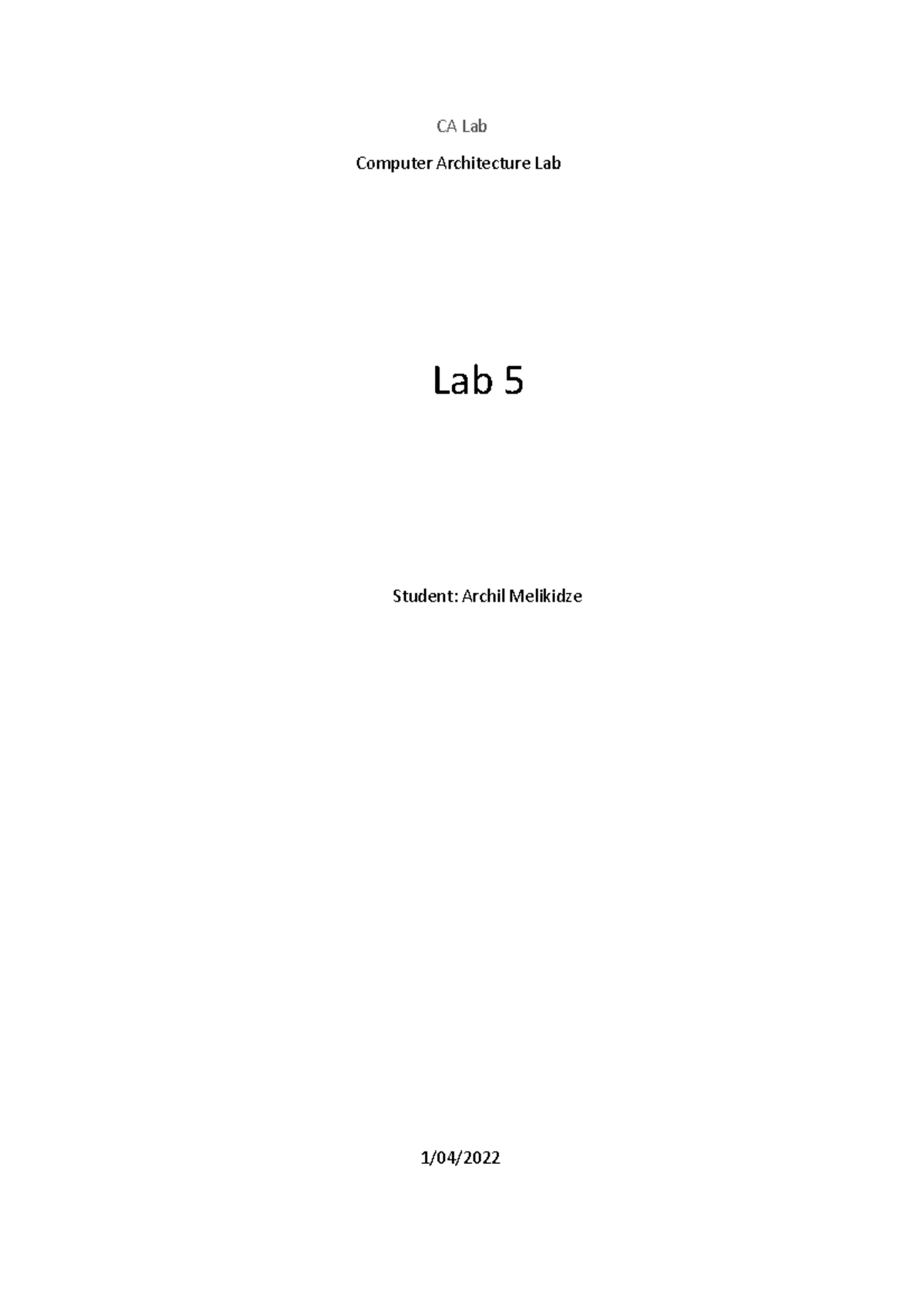 Lab 5 - Nothing to add, just plain lab works to access data - CA Lab ...