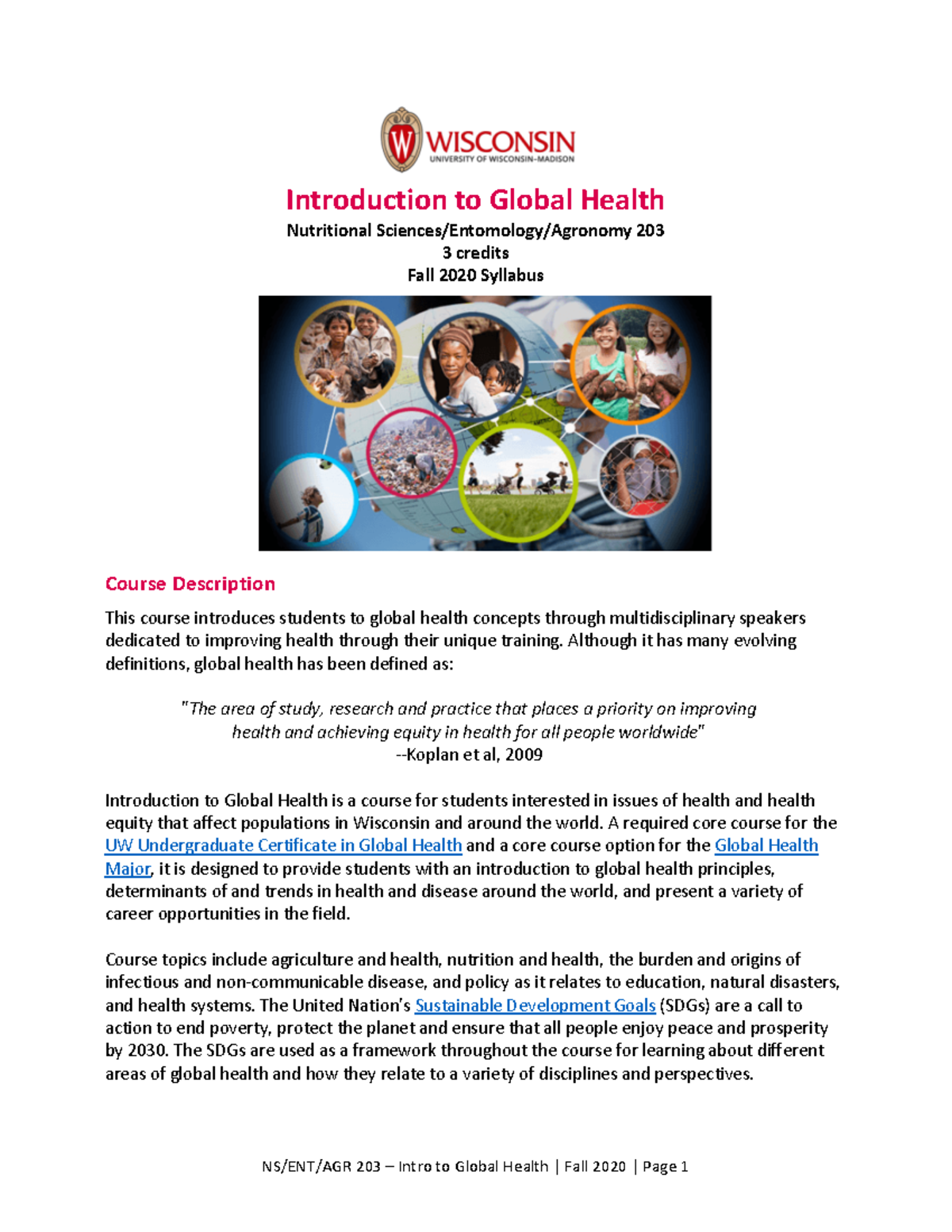 Fall 2020 NS 203 Syllabus for Canvas 16Sept - Introduction to Global ...