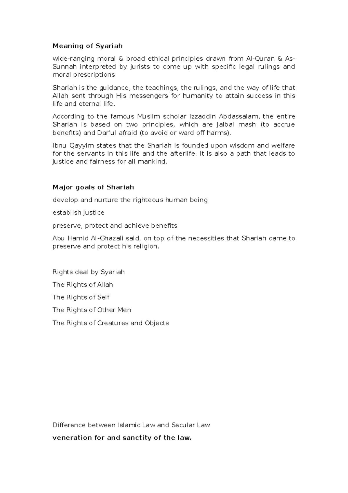 Basic of Syariah - Meaning of Syariah wide-ranging moral & broad ...