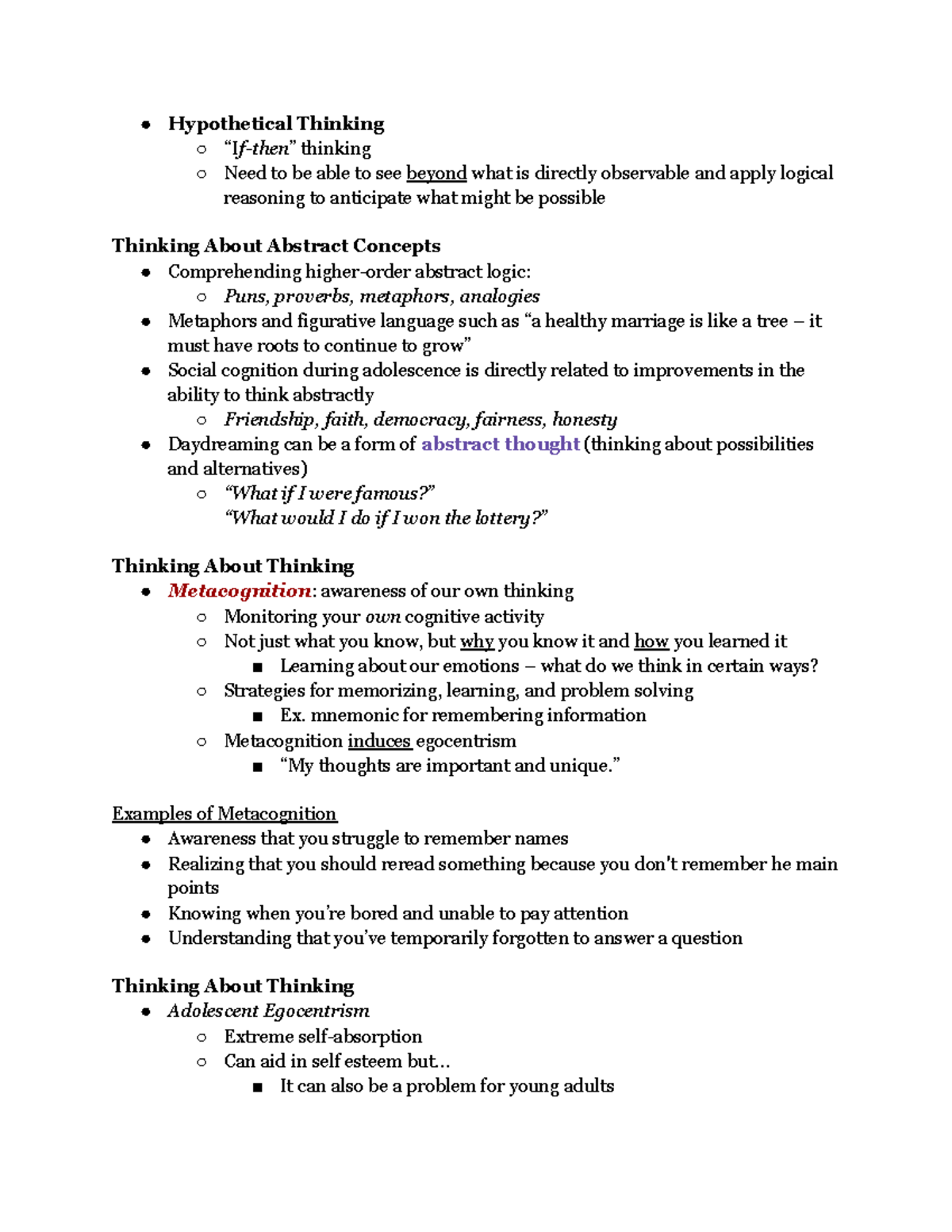 Adol1 - Aaron Miller Lectures - Hypothetical Thinking “If-then ...