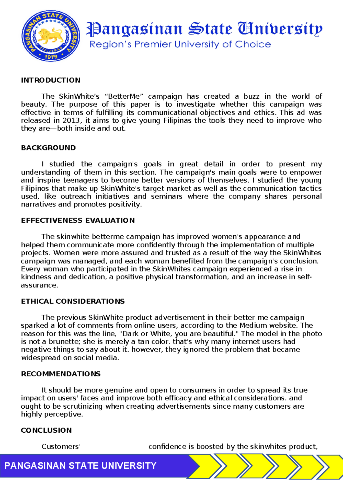Purcom Research - PANGASINAN STATE UNIVERSITY INTRODUCTION The ...