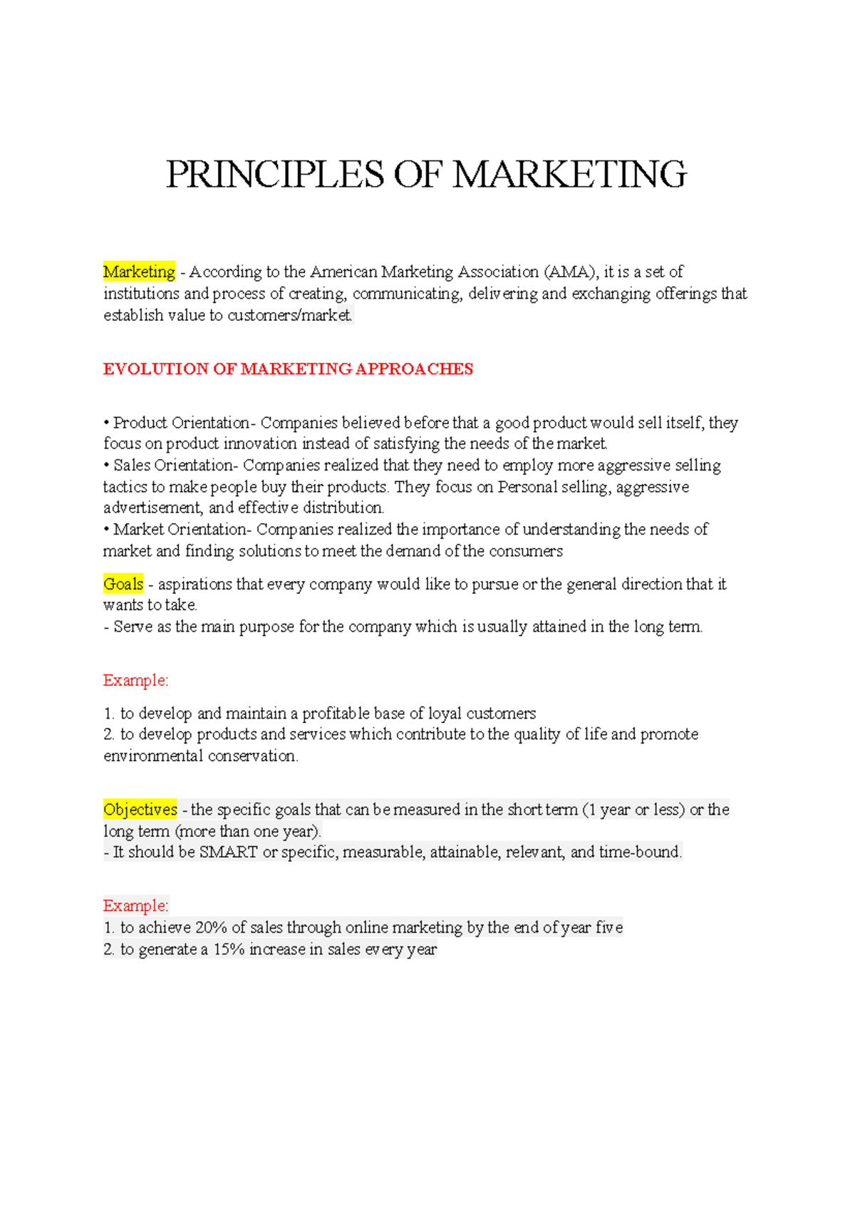 Principles of Marketing - PRINCIPLES OF MARKETING Marketing - According ...