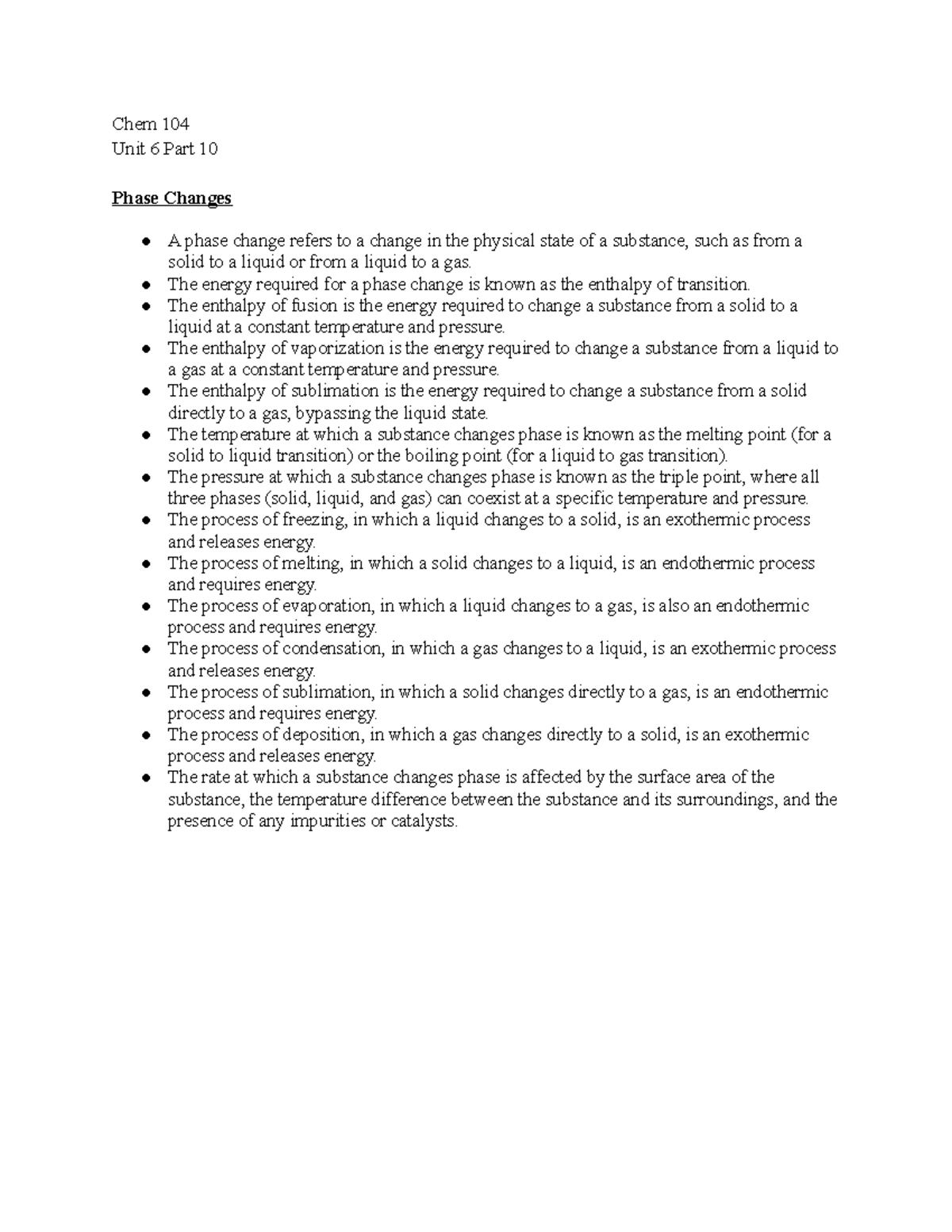 General Chemistry 104 Unit 6 Part 10 Notes - Chem 104 Unit 6 Part 10 ...