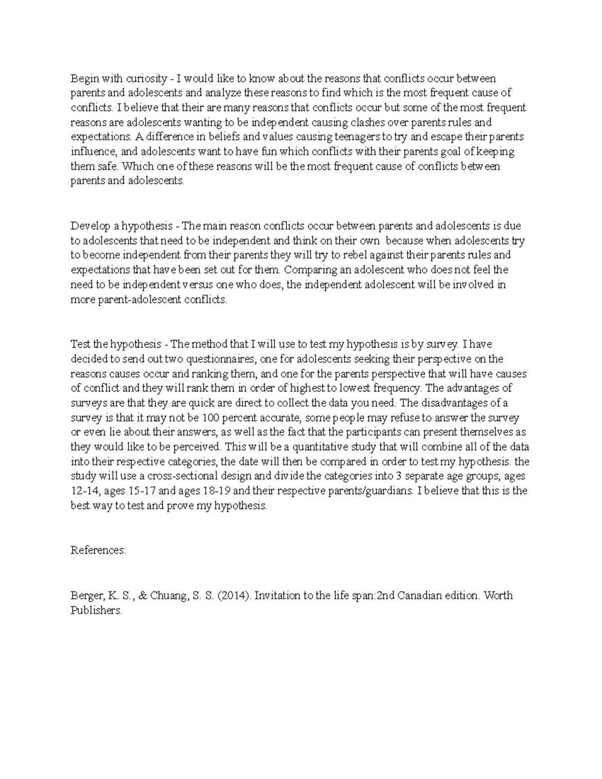 Human Development - Discussion post two - Begin with curiosity - I ...