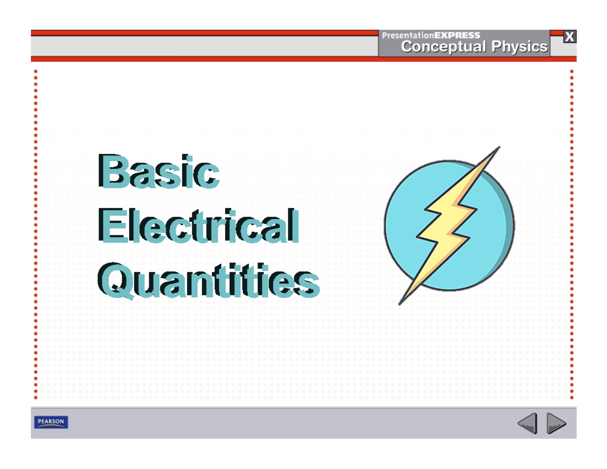 E Quantities PART 1 - Basic Electrical Quantities Basic Electrical Quantities Electric current ...