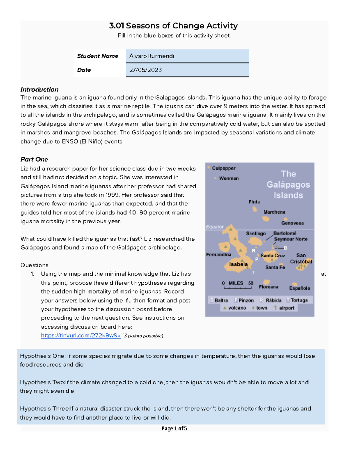 3.01 Lab - .adasdas - 3 Seasons of Change Activity Fill in the blue ...