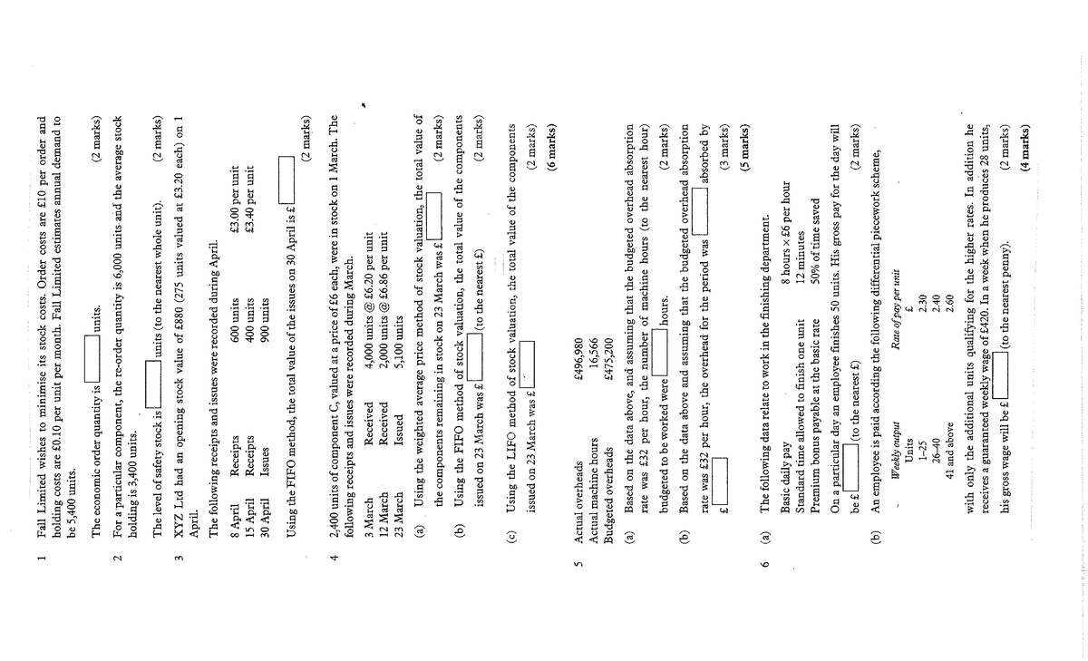 FMA revision questions 2 PRACTICE - ACCA - ZCAS University - Studocu