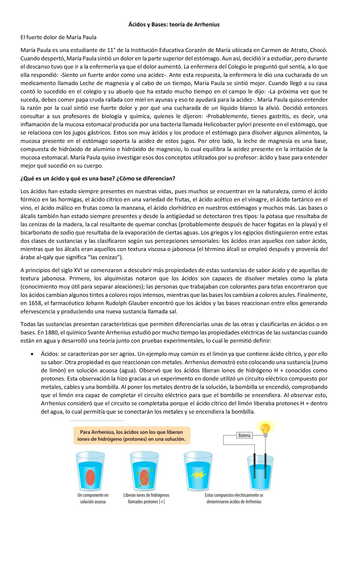 Ácidos y Bases para Arrhenius - ¡cidos y Bases: teorÌa de Arrhenius El ...