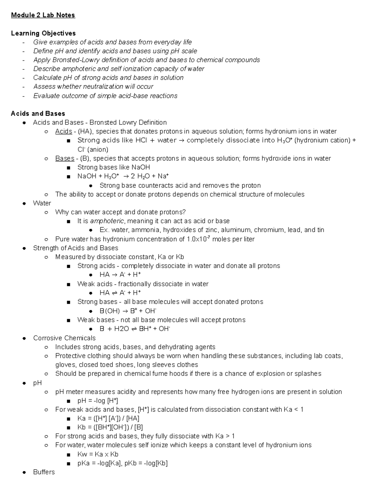 Module 2 Lab Notes - Module 2 Lab Notes Learning Objectives - Give ...