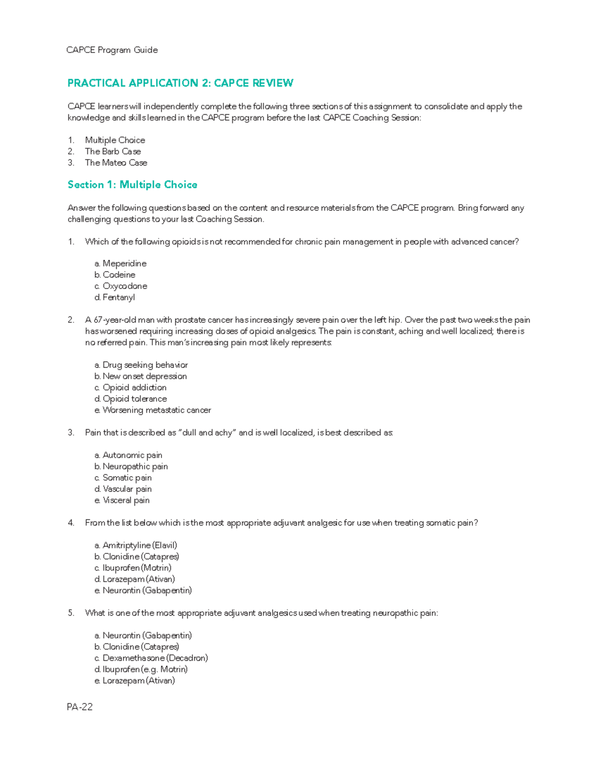 Practical Application 2 - MC - CAPCE ProgramGuide PRACTICAL APPLICATION ...
