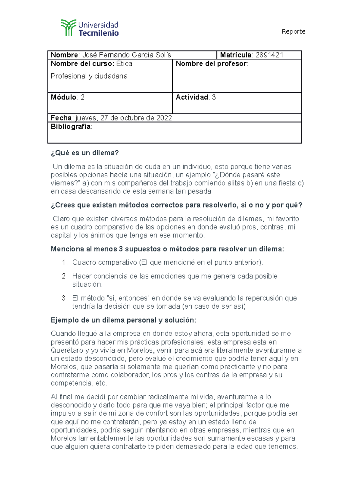 EC ACT 3 - aCTIVIDAD 3 - Reporte Nombre: José Fernando García Solís ...