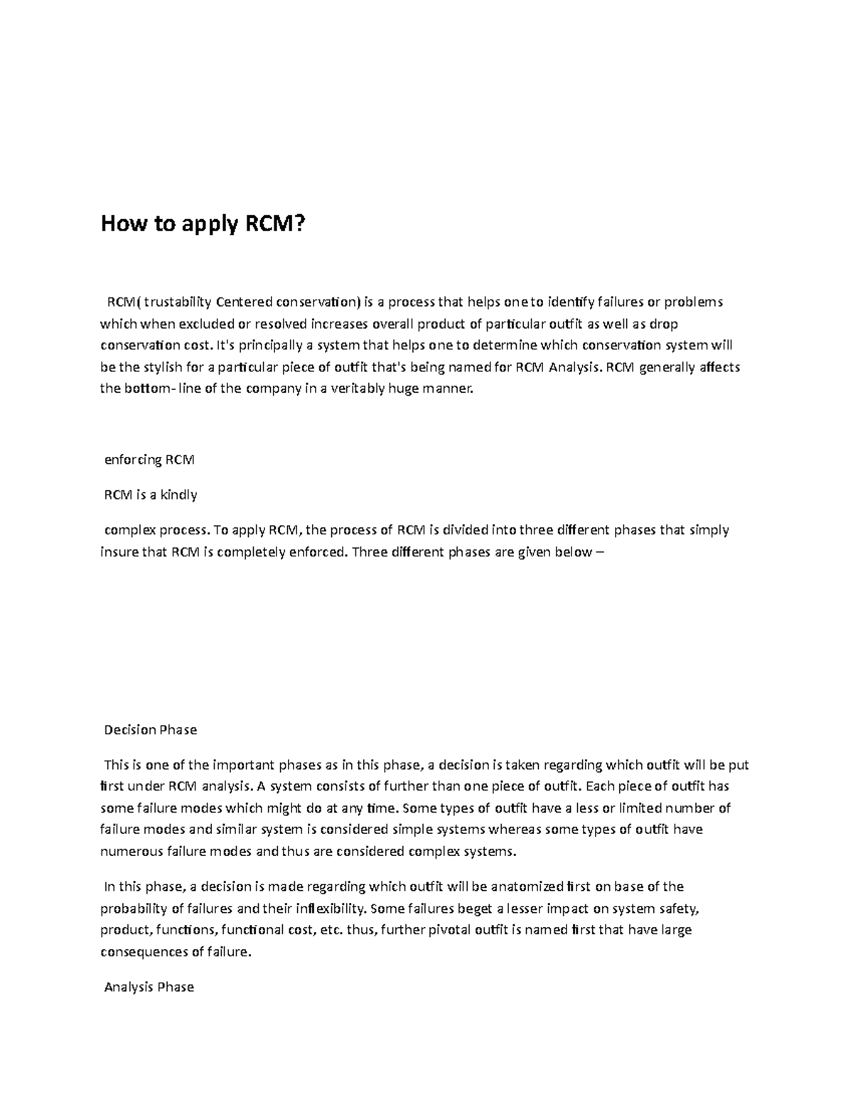 How to apply RCM note - How to apply RCM? RCM( trustability Centered ...