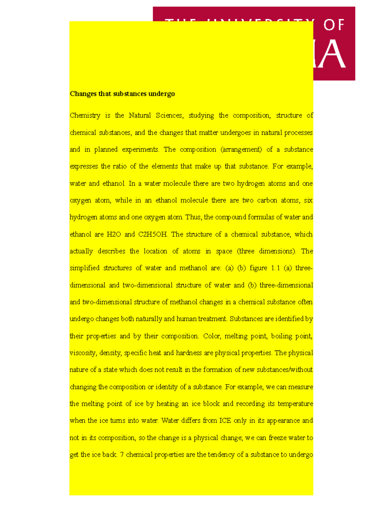 A Documents Chemistry - Changes that substances undergo - Changes that ... A Documents Chemistry - Changes that substances undergo - Changes that ...