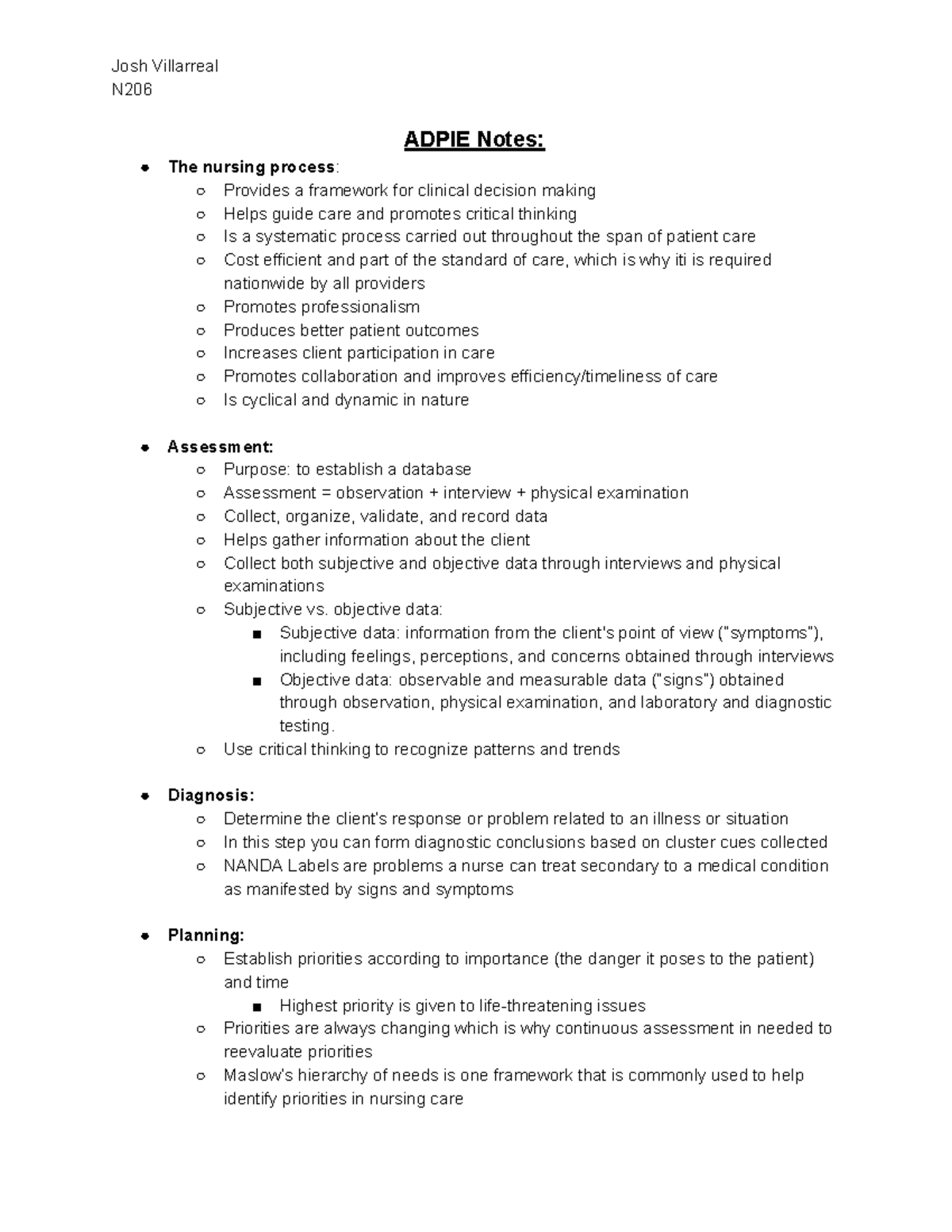 Adpie Notes N206 - Google Docs - -RVK 9LOODUUHDO 1 $'3,( 1RWHV Ɣ - Studocu