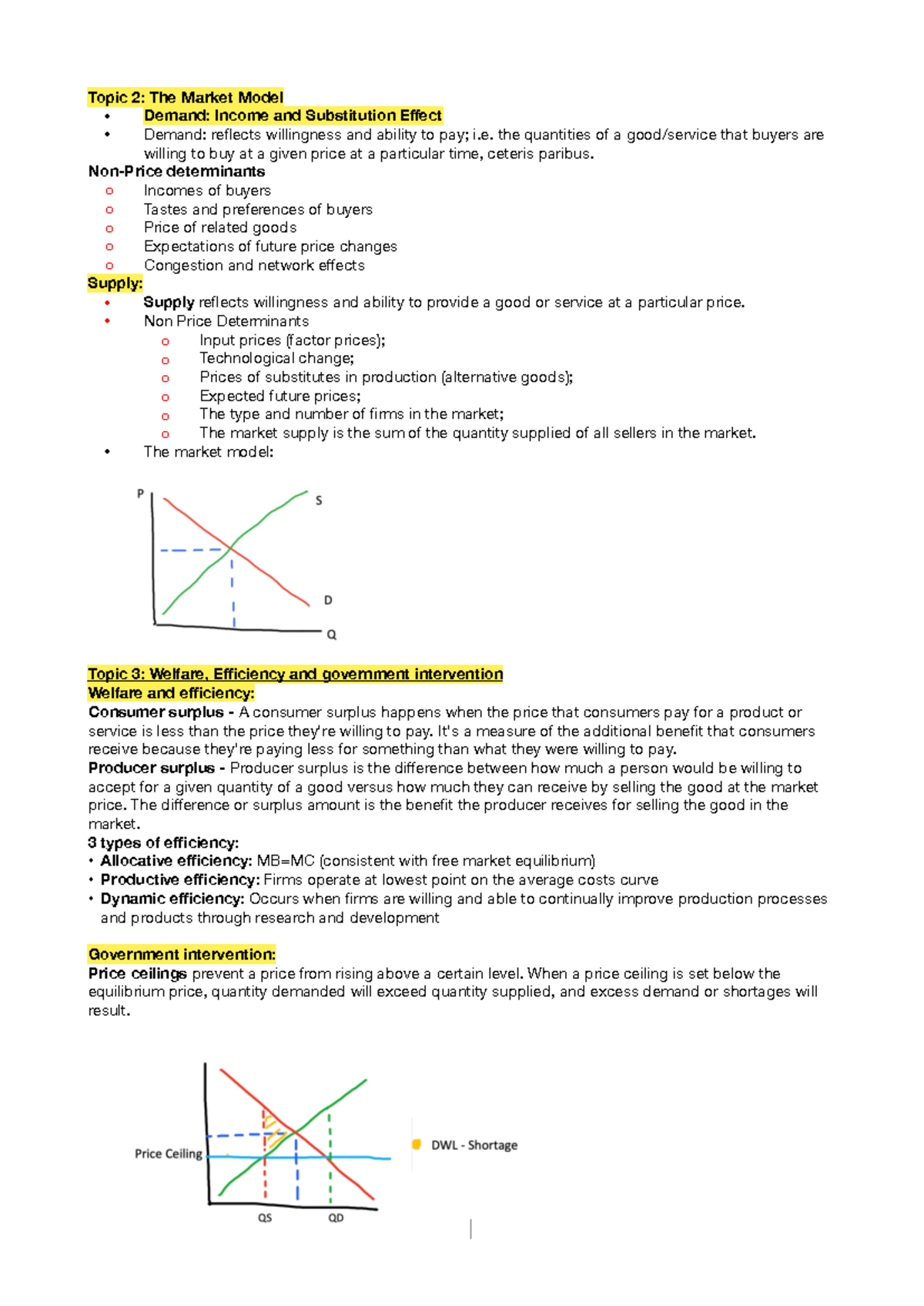Microecon notes - Topic 2: The Market Model - Demand: Income and ...