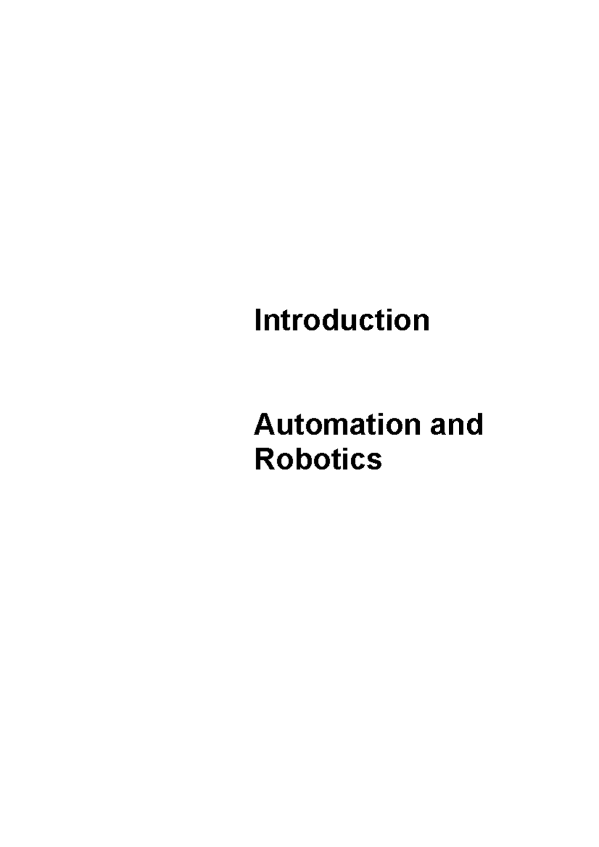 Lecture 2 Automation and Robotics - Introduction Automation and ...