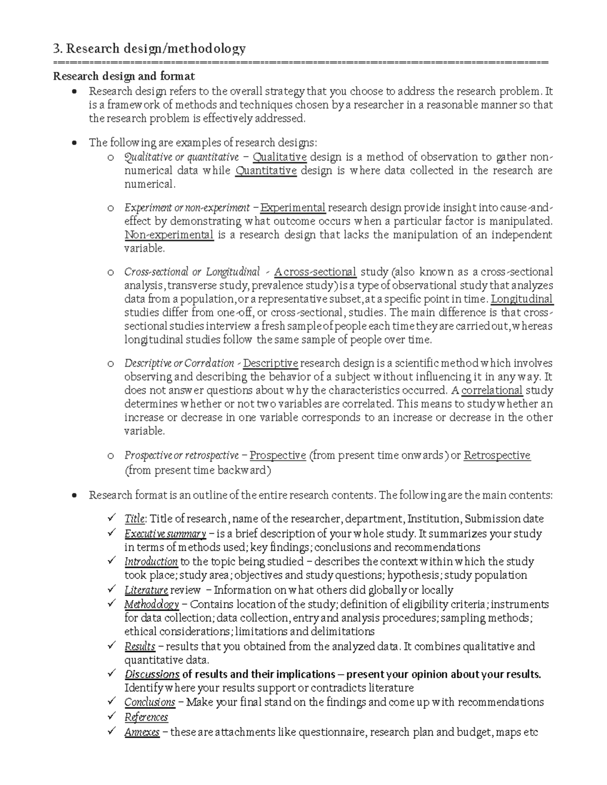 3 Research design methodologyt - 3. Research design/methodology - Studocu