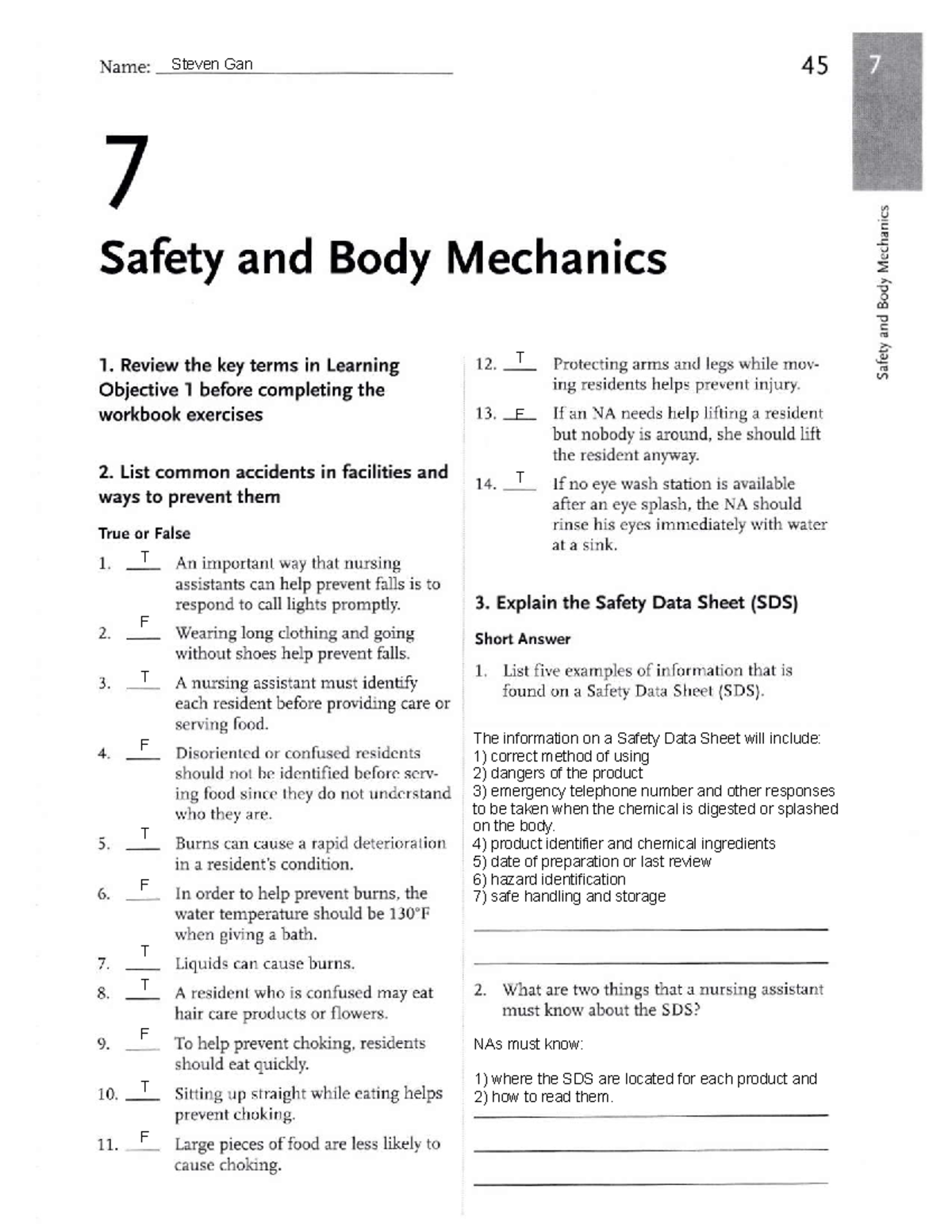 Work Book Exercises Chapter 7 Pdf 7 Name I Review The Key Terms In
