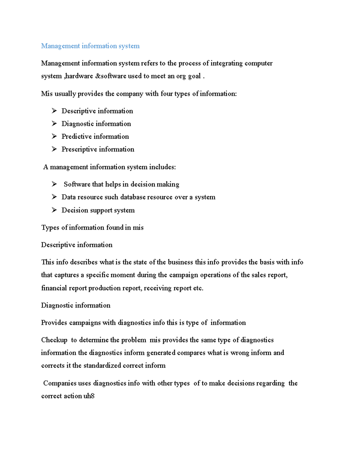 Introduction TO MIS - Summary Information communication technology ...