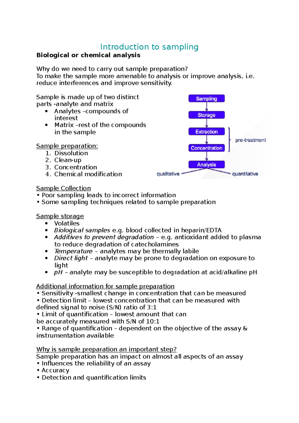 Week 1 Introduction to sampling - Introduction to sampling Biological ...