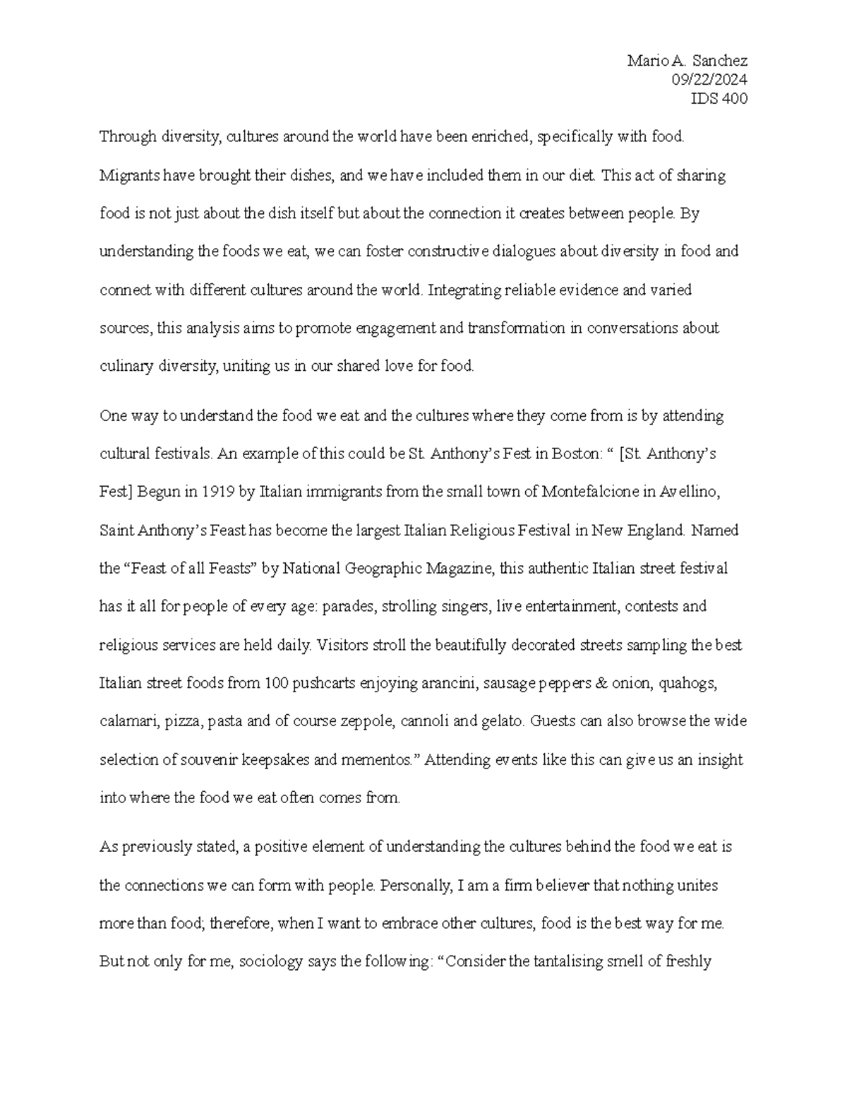 IDS 400 module three - Assignment - Mario A. Sanchez 09/22/ IDS 400 ...