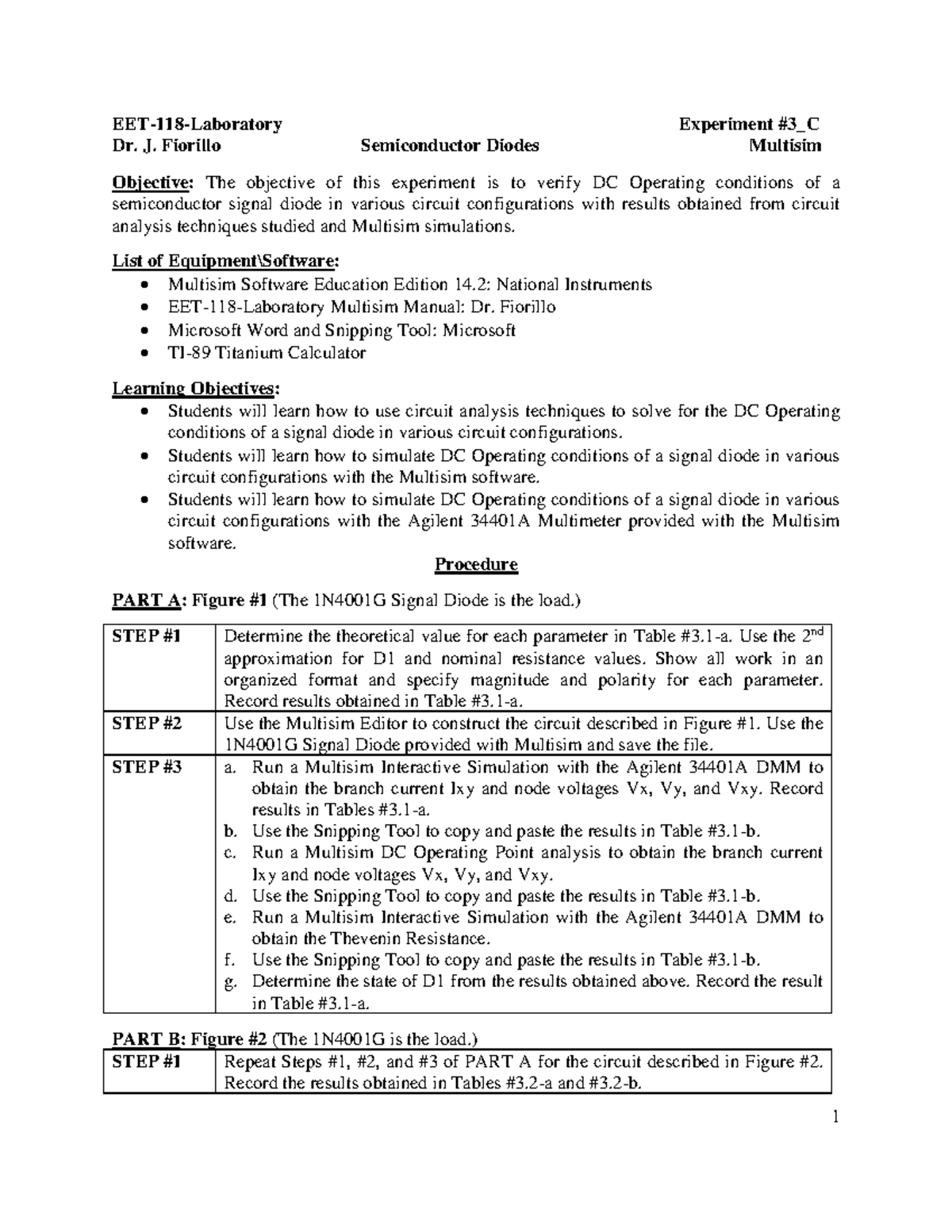 EET118 Lab Exp #3 Procedure - 1 EET-118-Laboratory Experiment #3_C Dr ...