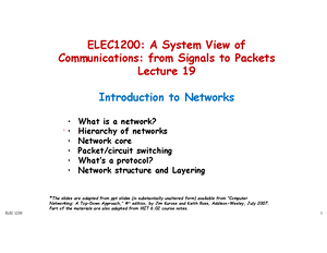 Lecture 14 - ELEC1200: A System View of Communications: from Signals to ...
