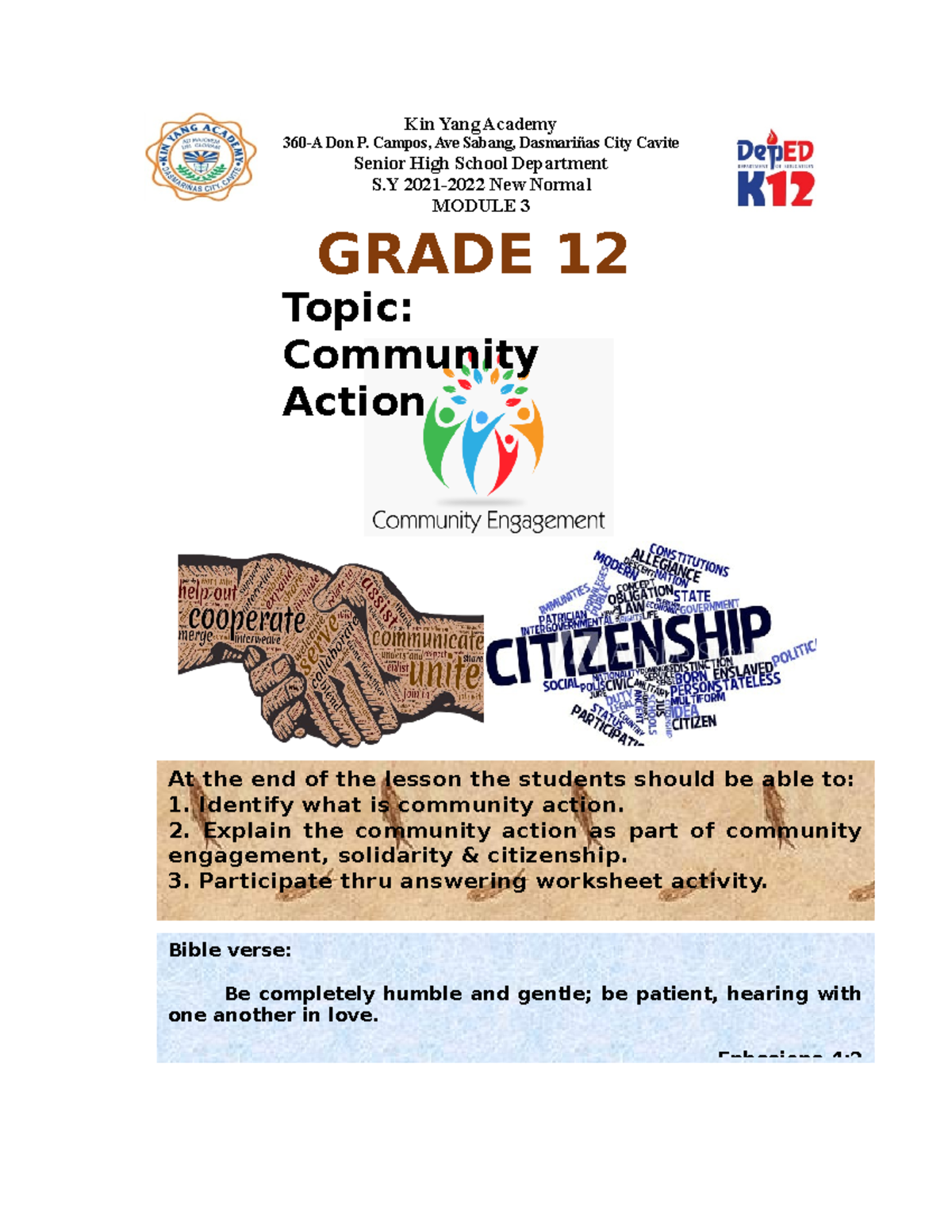 Community-Engagement-M3 - Kin Yang Academy 360-A Don P. Campos, Ave ...