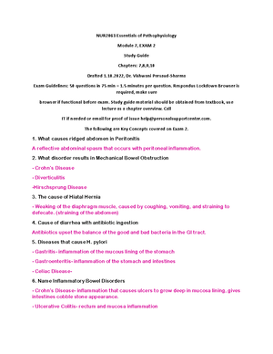 Final Patho Study Guide - Module 1 The Cell Structure and Function ...