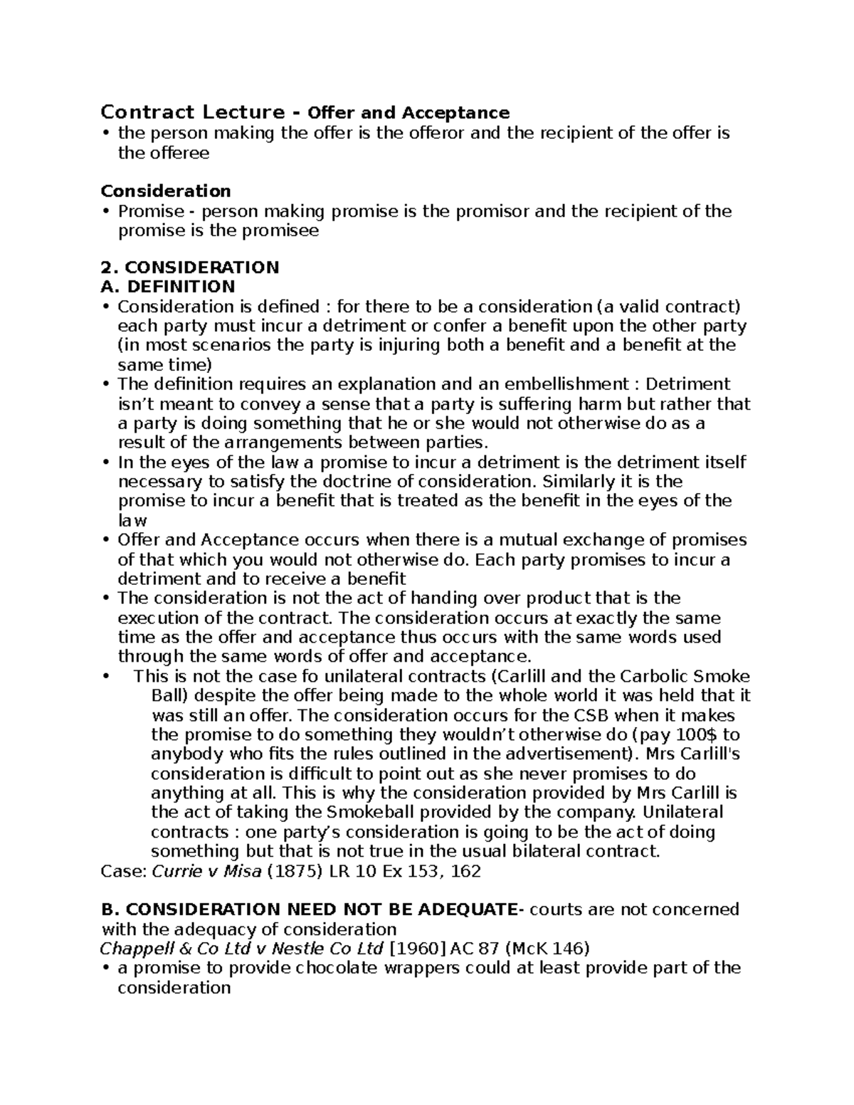 Contract Law - Offer and Acceptance - Contract Lecture - Offer and ...