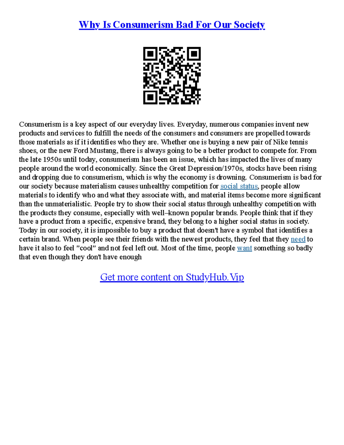 Consumer Society Essay - Why Is Consumerism Bad For Our Society ...