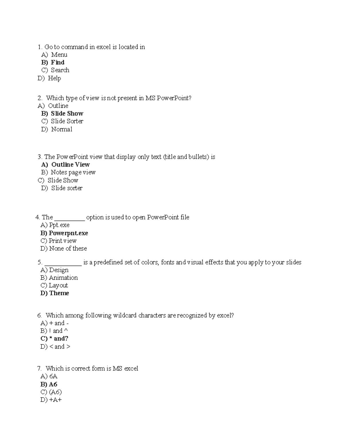 CAB Test Bank - CAB Test Bank - Go to command in excel is located in A ...
