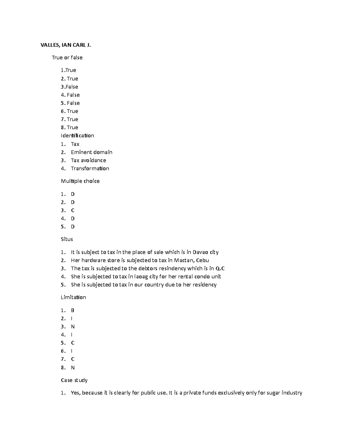 Inbound hsjsh shsjshsh jsjssjjs hsjsjsjs - VALLES, IAN CARL J. True or ...