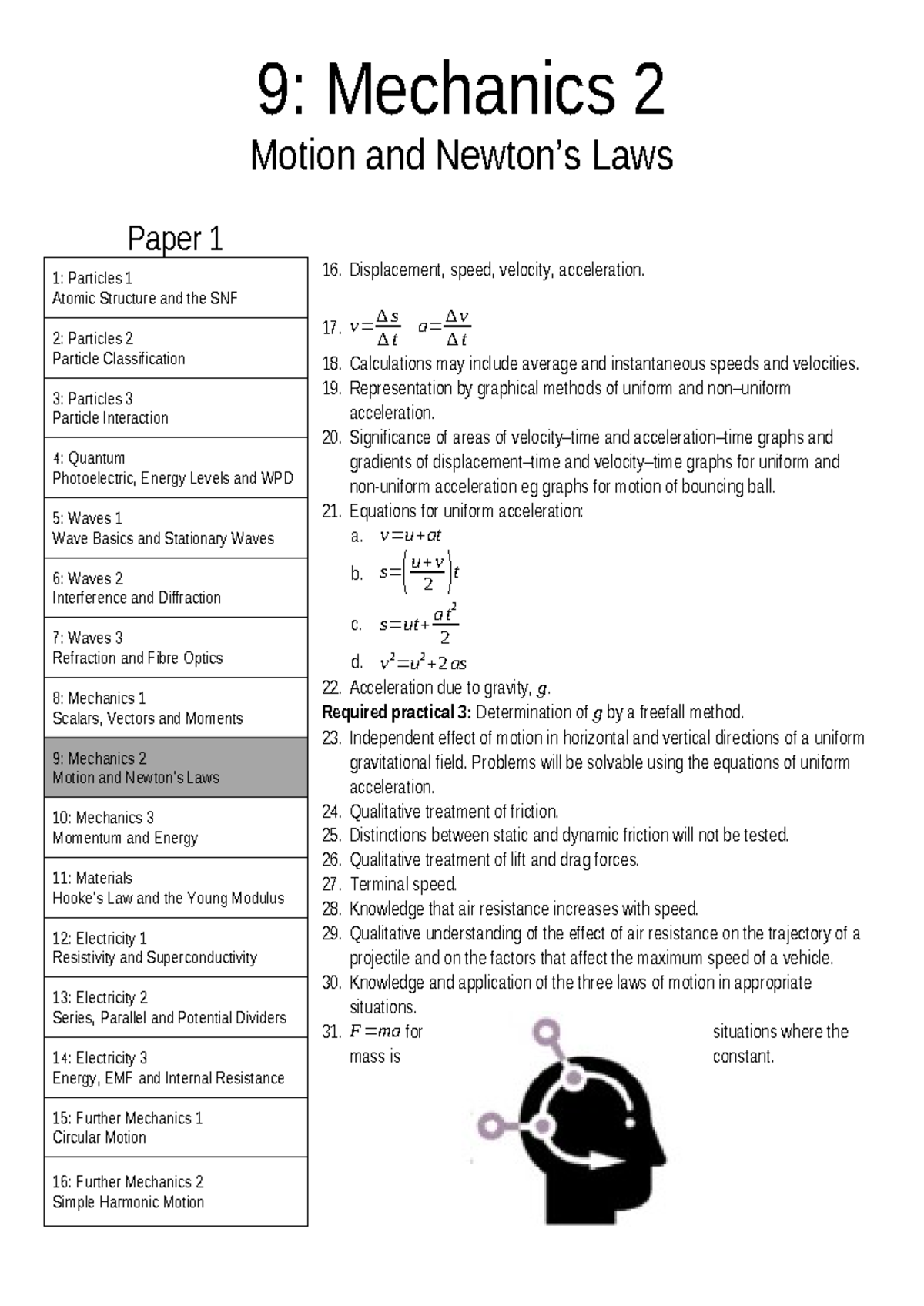 9 - physics materials and mechanics practice! - 9: Mechanics 2 Motion ...