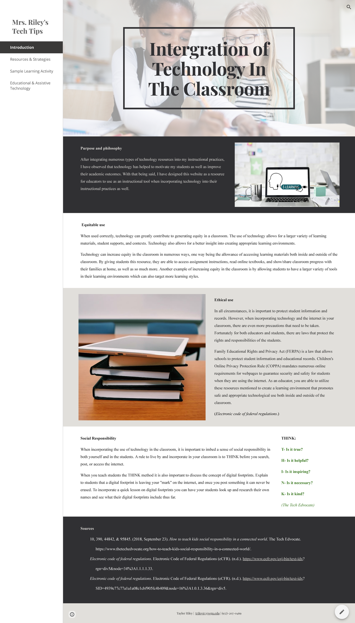 Website example (PART 1 OF 4) - Intergration of Technology In The ...
