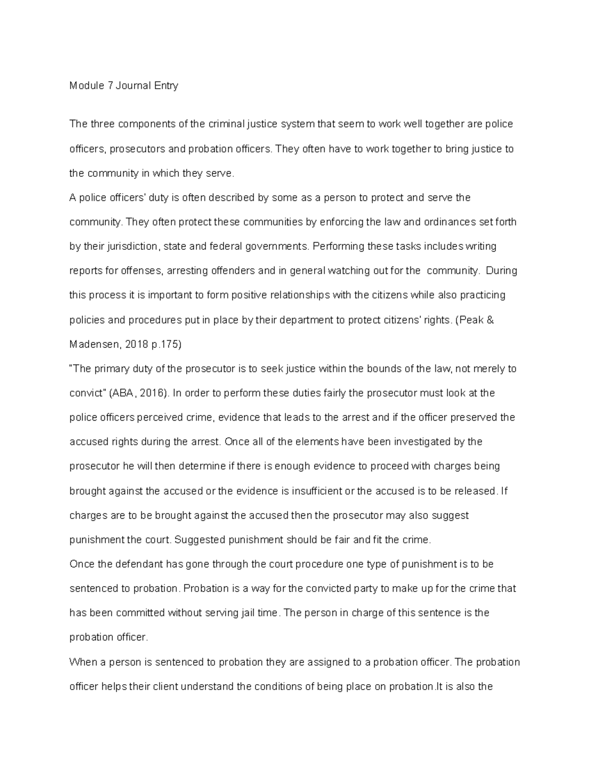 Mod 7 journal - Module 7 Journal Entry The three components of the ...