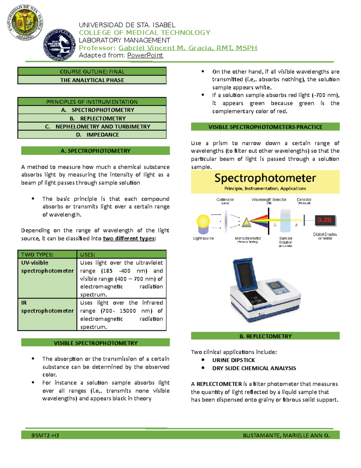THE Analytical Phase Final - UNIVERSIDAD DE STA. ISABEL COLLEGE OF ...