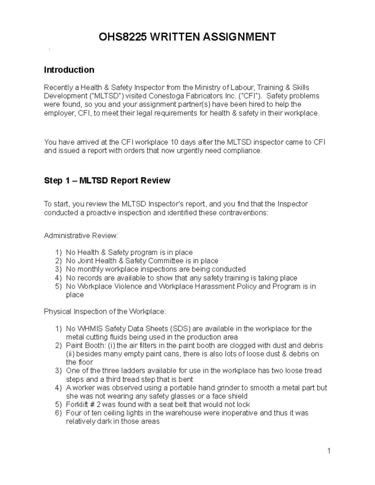 OHS8220 Written Assignment V2 Final 2 - OHS8225 WRITTEN ASSIGNMENT ...