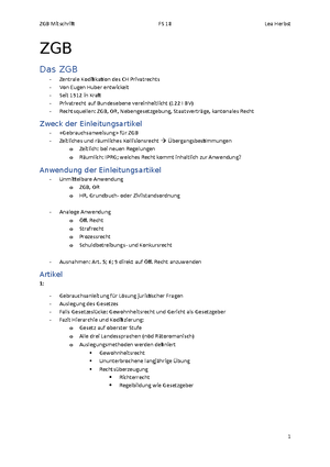 ZGB ZF - BLE - Inhaltsverzeichnis Vorlesung - Studocu