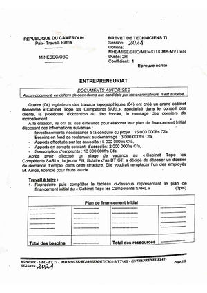 Prob 2022 stt info financière - Épreuve 5 - Studocu