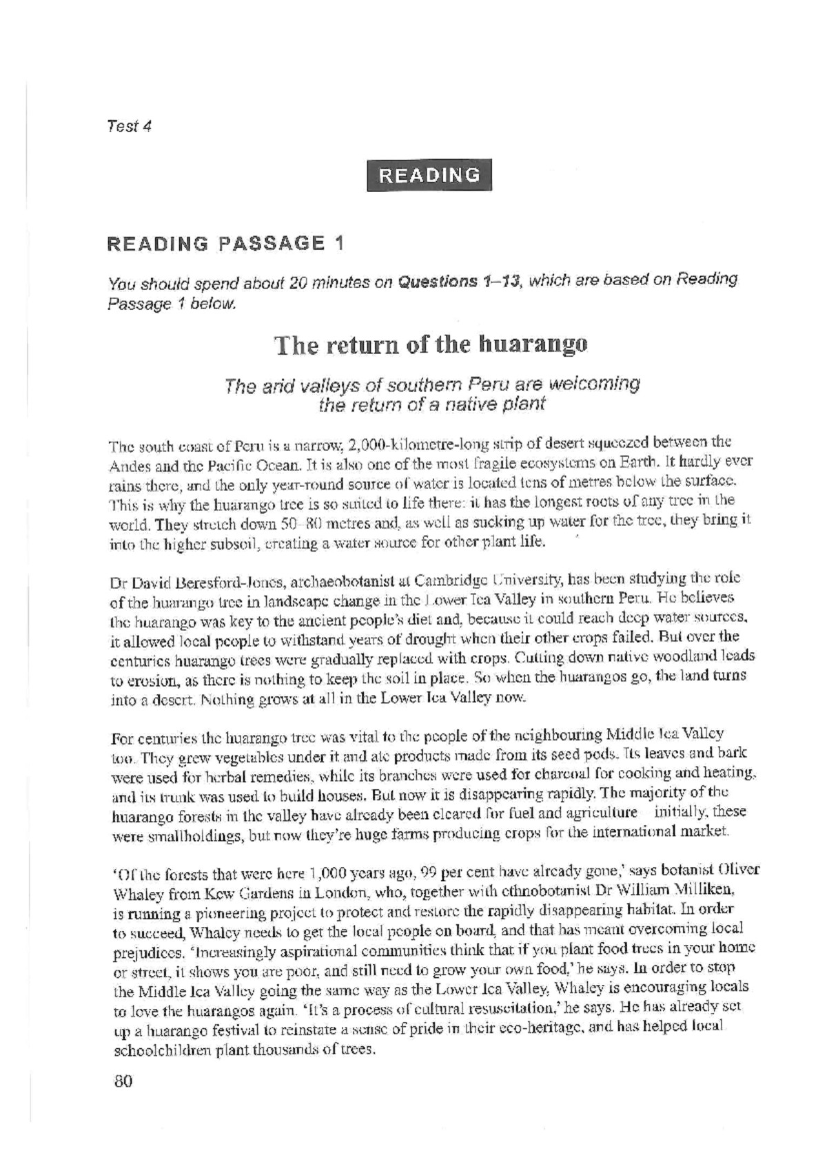 TEST 4 - Reading CAM 15 - nbbk - Test 4 READING READING PASSAGE 1 You ...