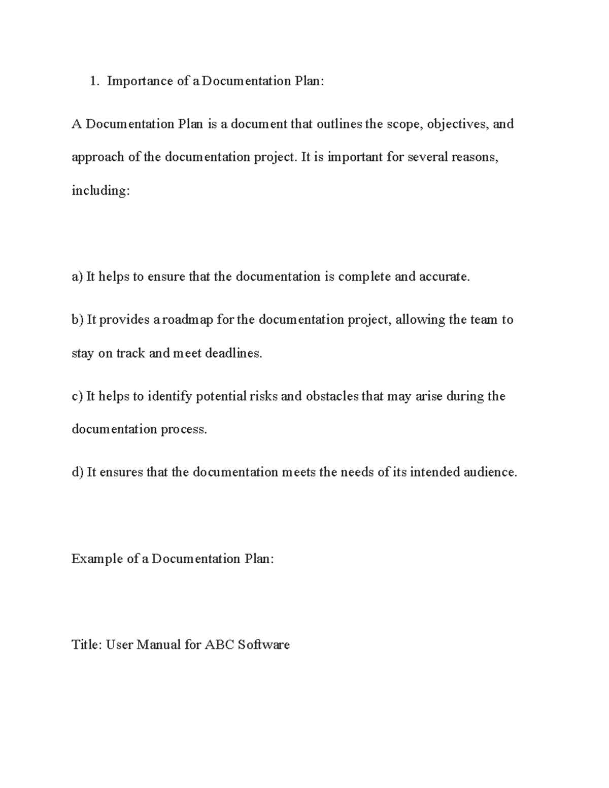 WK 3 Documentation Plan and Calculate Time - Importance of a ...