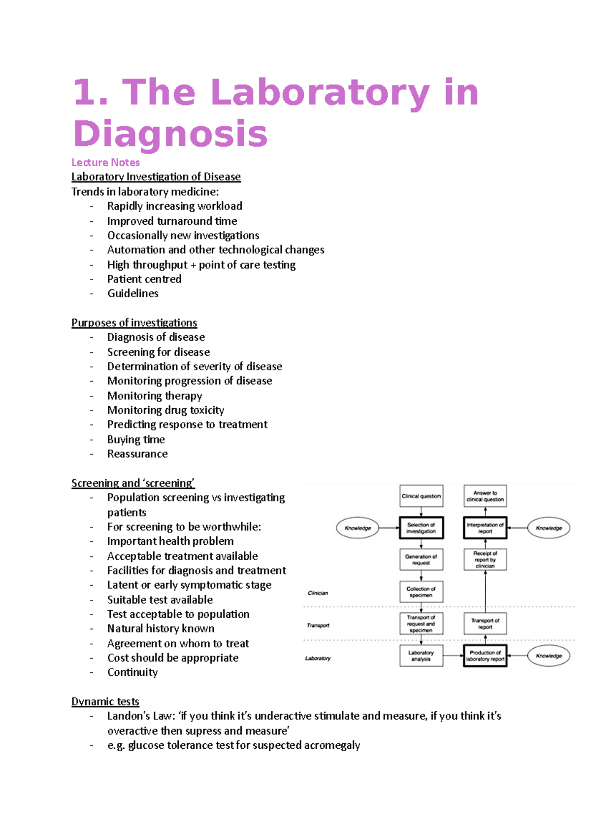 1. The Lab in Diagnosis - Oxford University Laboratory Medicine Course ...