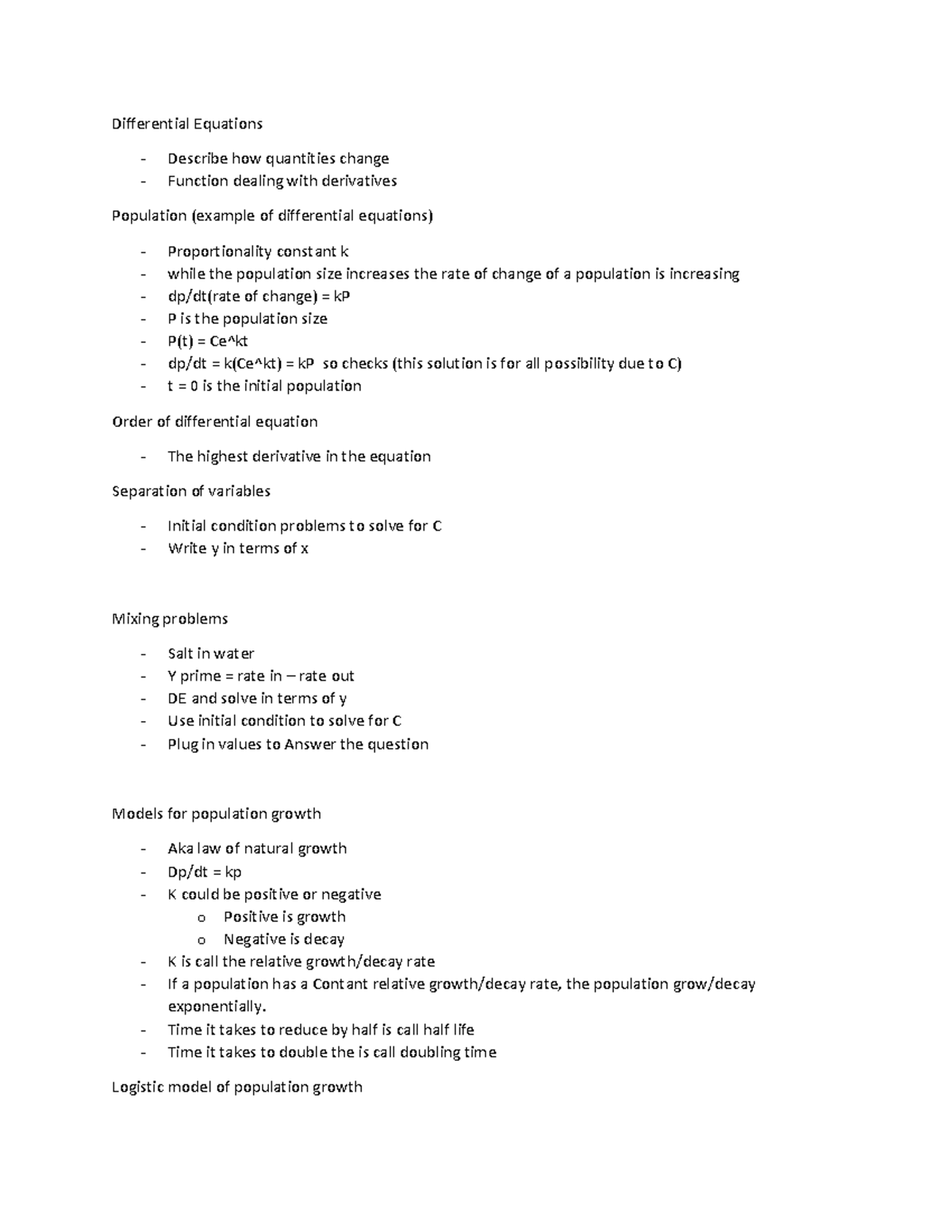 Math 123 Review - ALL MATH 123 NOTES PLUS EXAMPLES - Differential ...