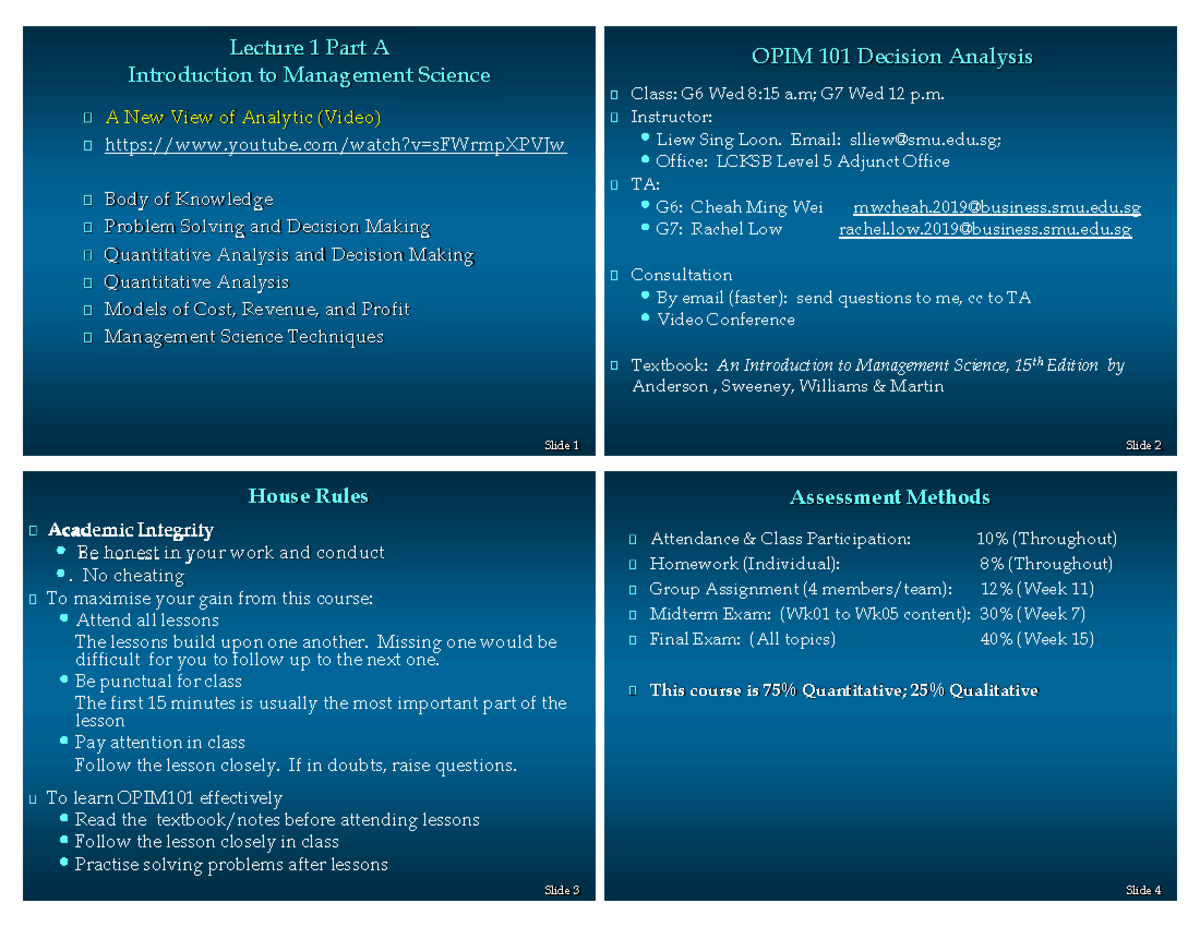 DA Notes - For Midterms - Slide 1 Lecture 1 Part A Introduction to ...
