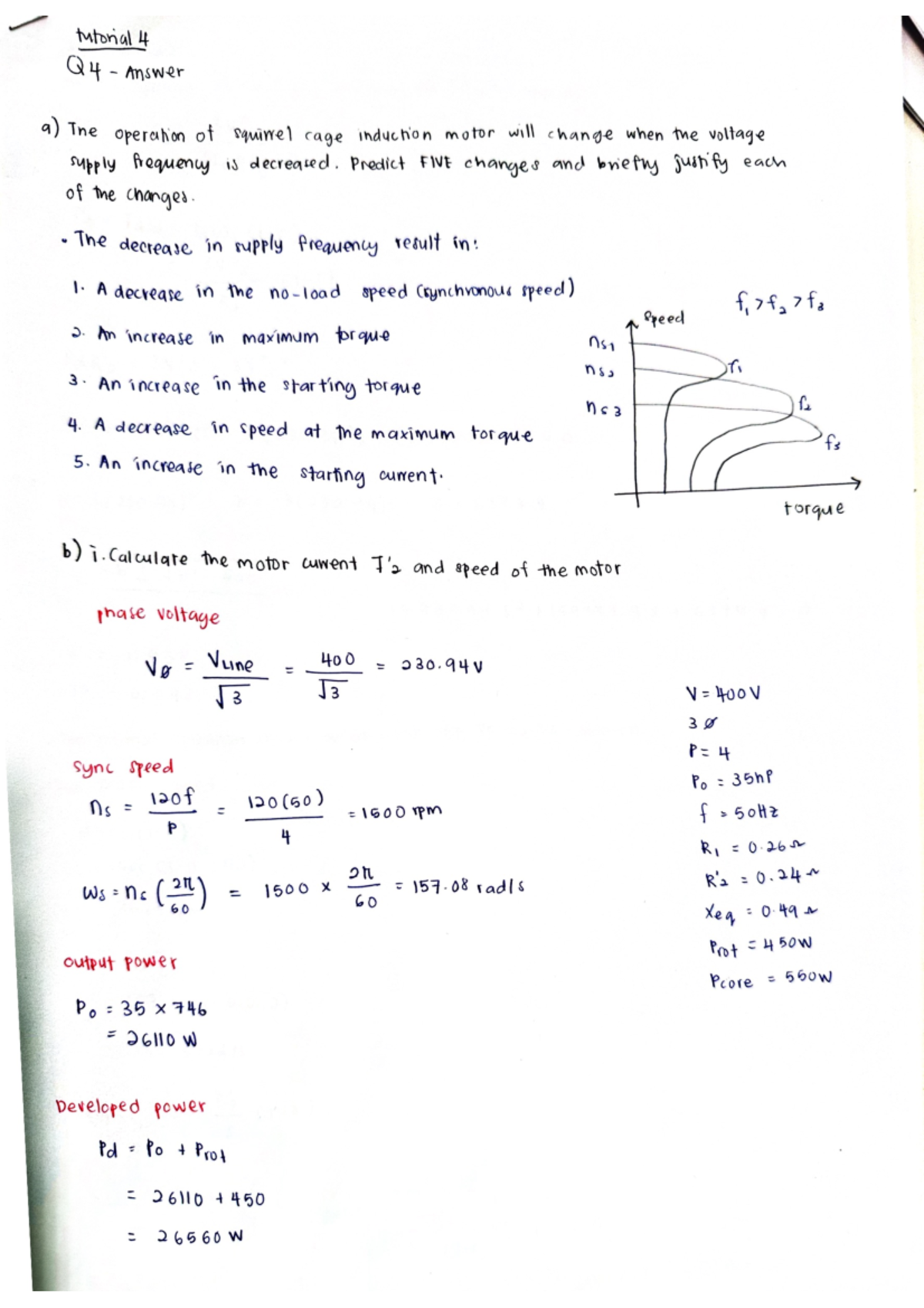 Tutor electric drive - tutorial 4 Q4 Answer a) The operation of ...