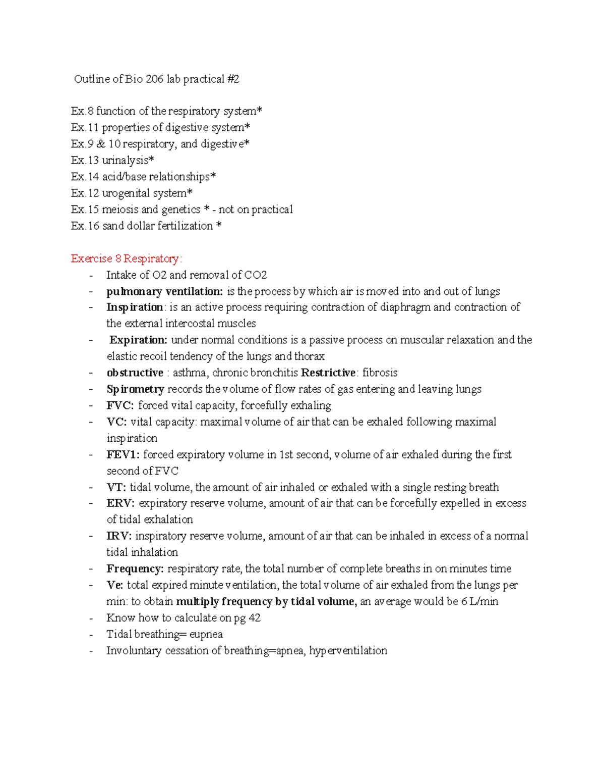 Outline of Bio 206 lab practical #2 - Outline of Bio 206 lab practical ...