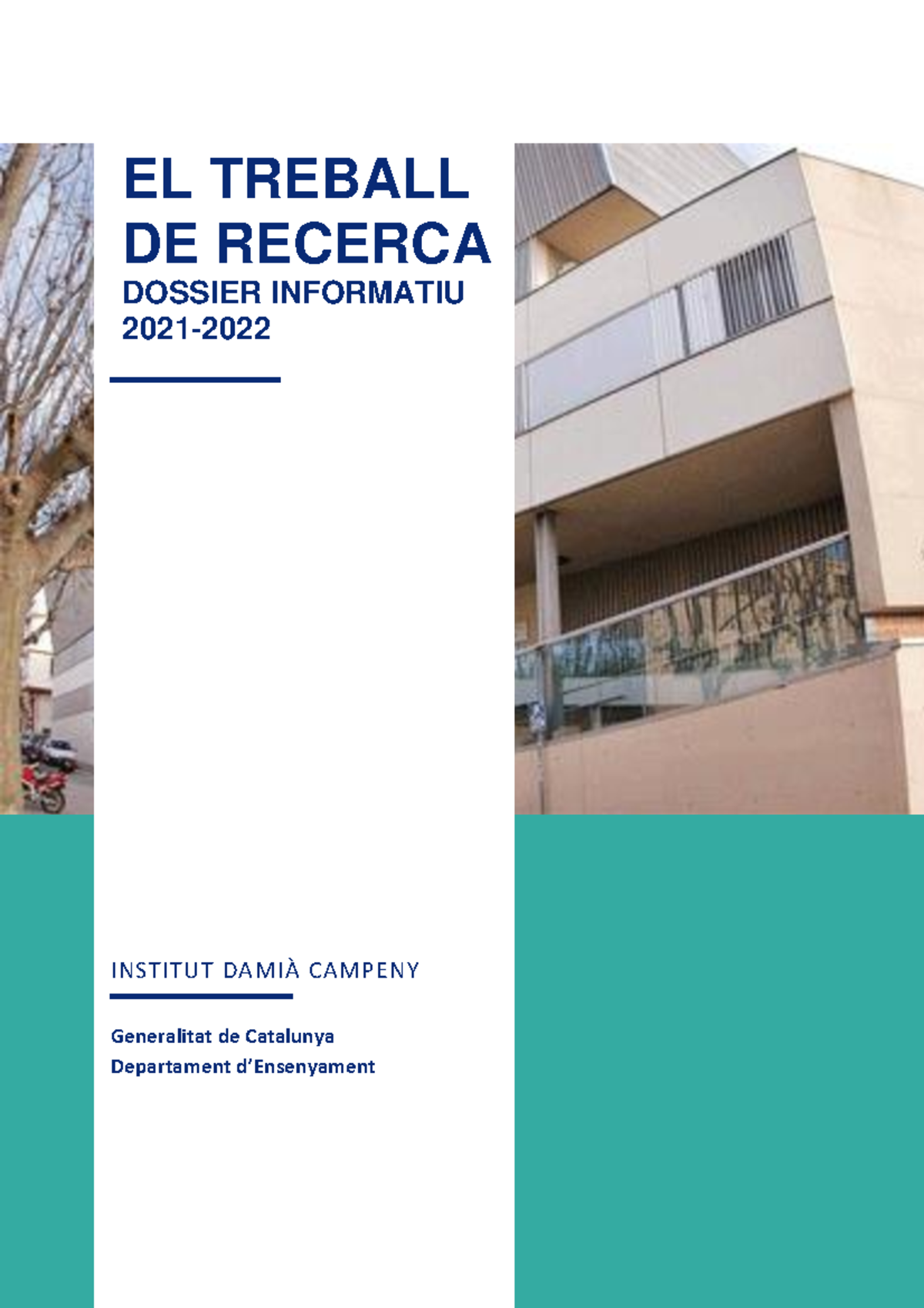 Dossier TDR 21-22 - tdr - INSTITUT DAMI¿ CAMPENY Generalitat de ...